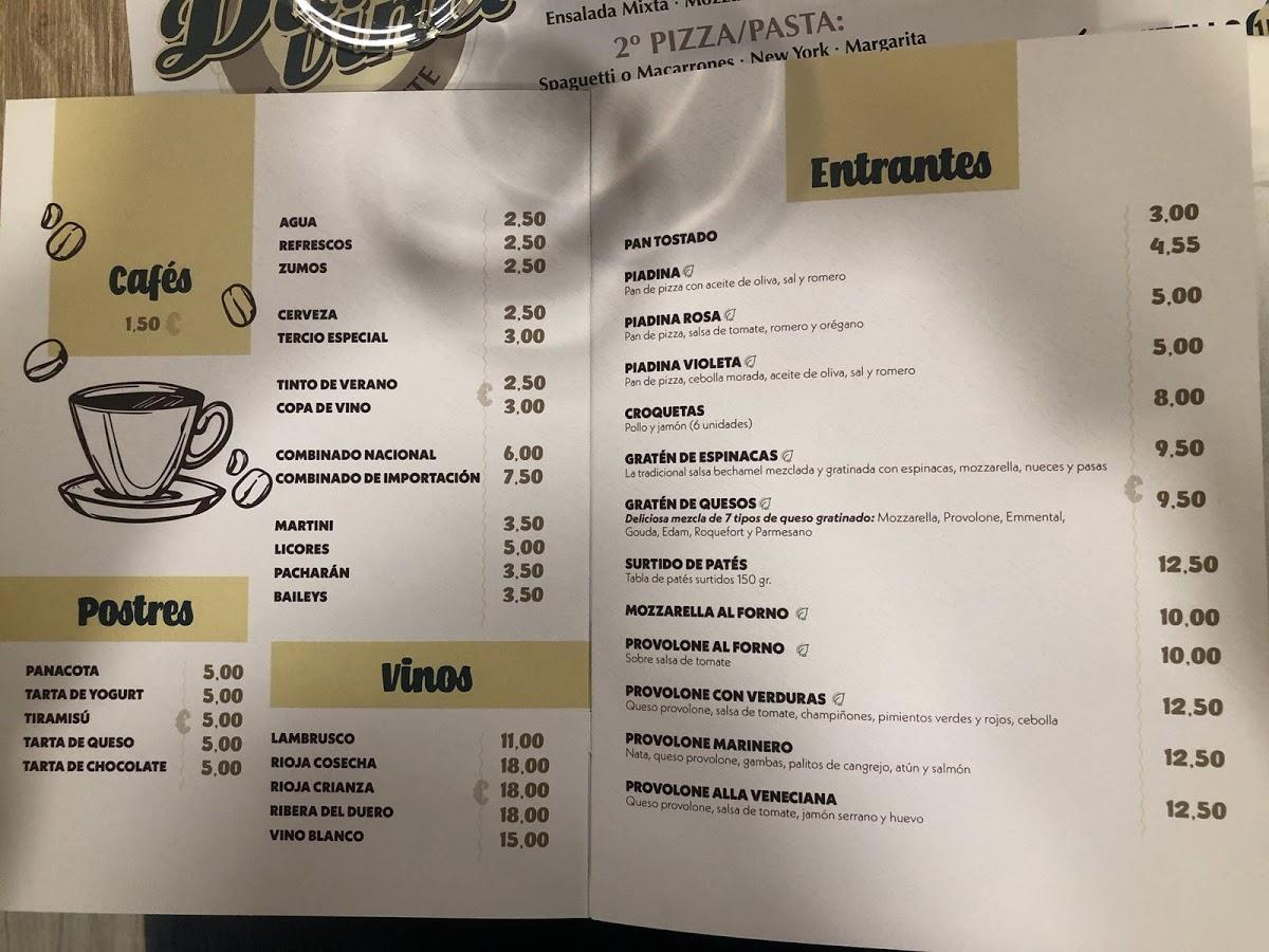 Menu at Pizzería Da Vinci, Rivas-Vaciamadrid