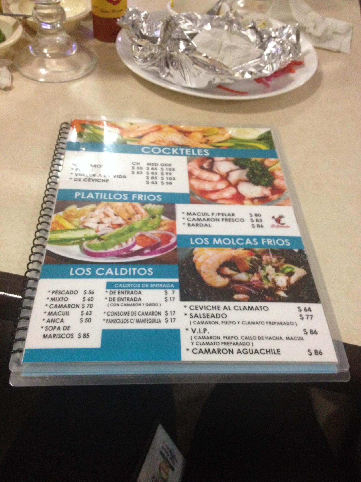 Carta del restaurante El Camarón, San Nicolás del los Garza, Av ...