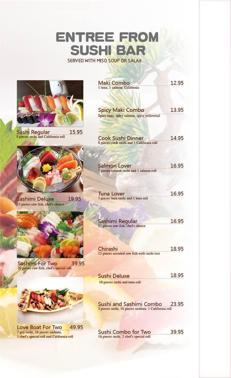 Menu at Mizu Sushi Bar & Grill, Niles