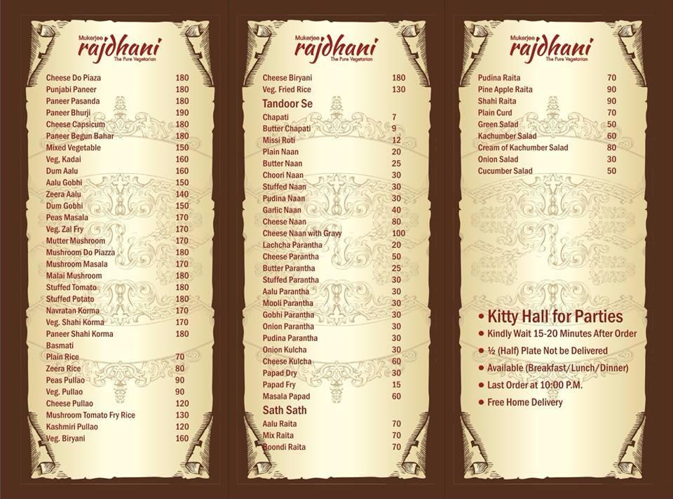 Menu at Rajdhani Restaurant & caterers, Sangrur