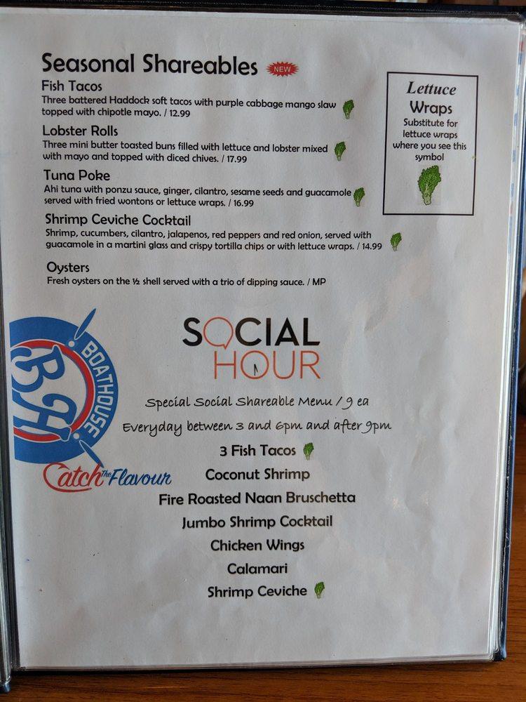 Menu au The Boathouse Seafood Restaurant And Waterfront Patio, Belleville