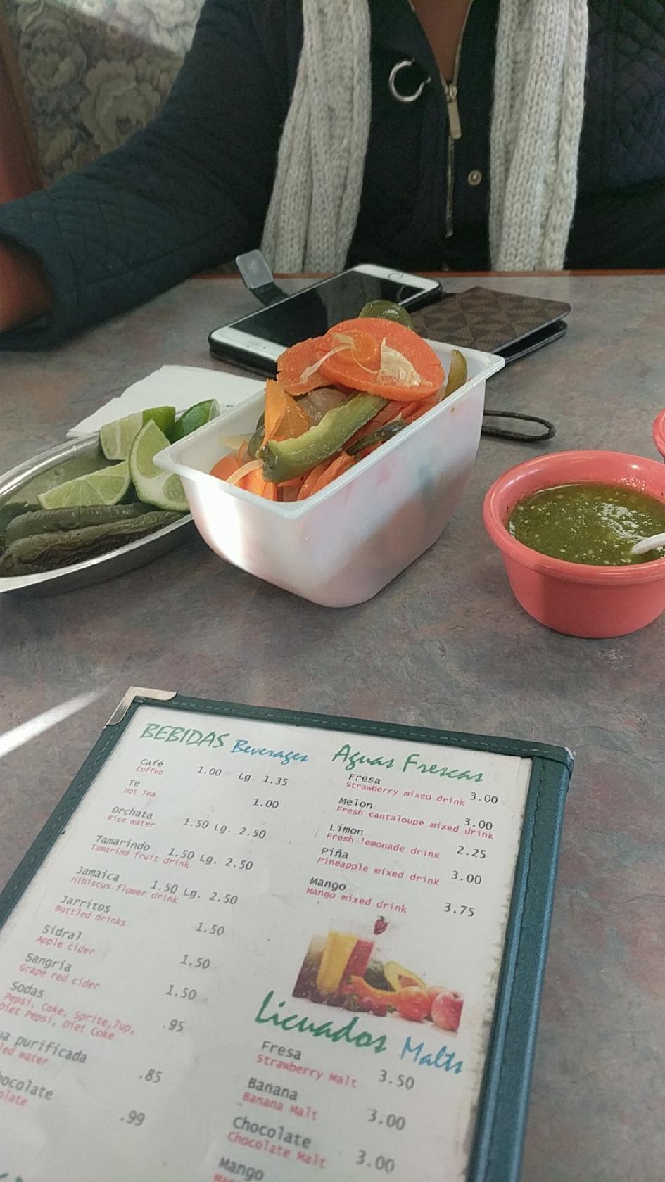 Menu at El Indio Cocina Mexicana restaurant, Chicago