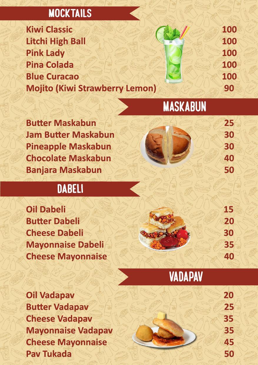 Menu at Banjara Snack & Paratha, Ahmedabad