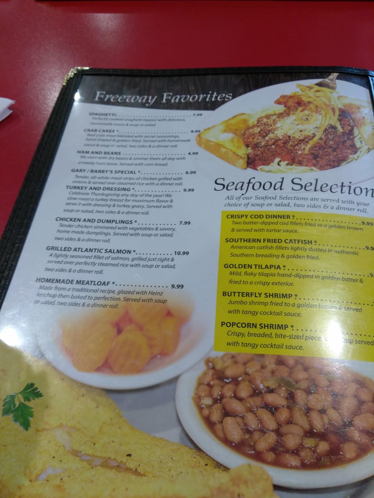 Menu at Freeway Cafe #1, Tulsa, 465 S Sheridan Rd