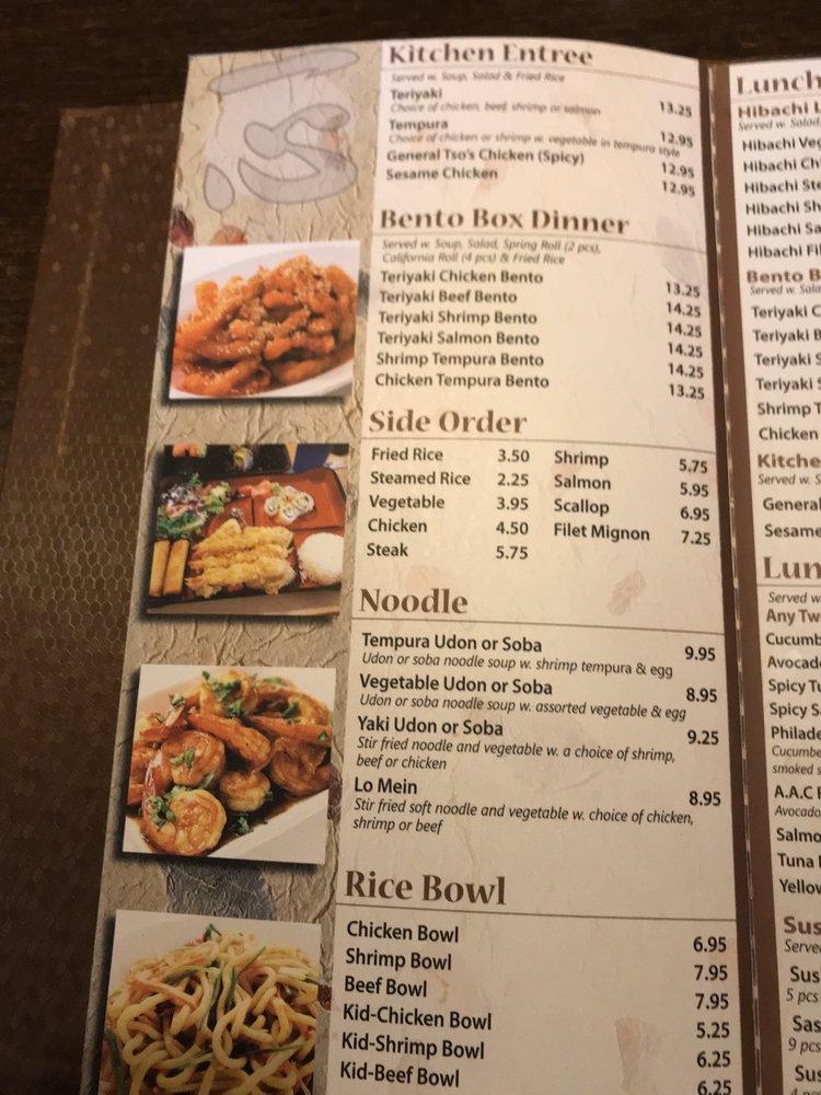 Menu at Isshin Japanese Steakhouse, Fairview
