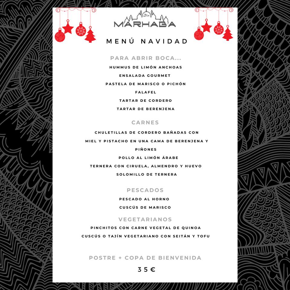 Menu at Marhaba restaurant, Maspalomas