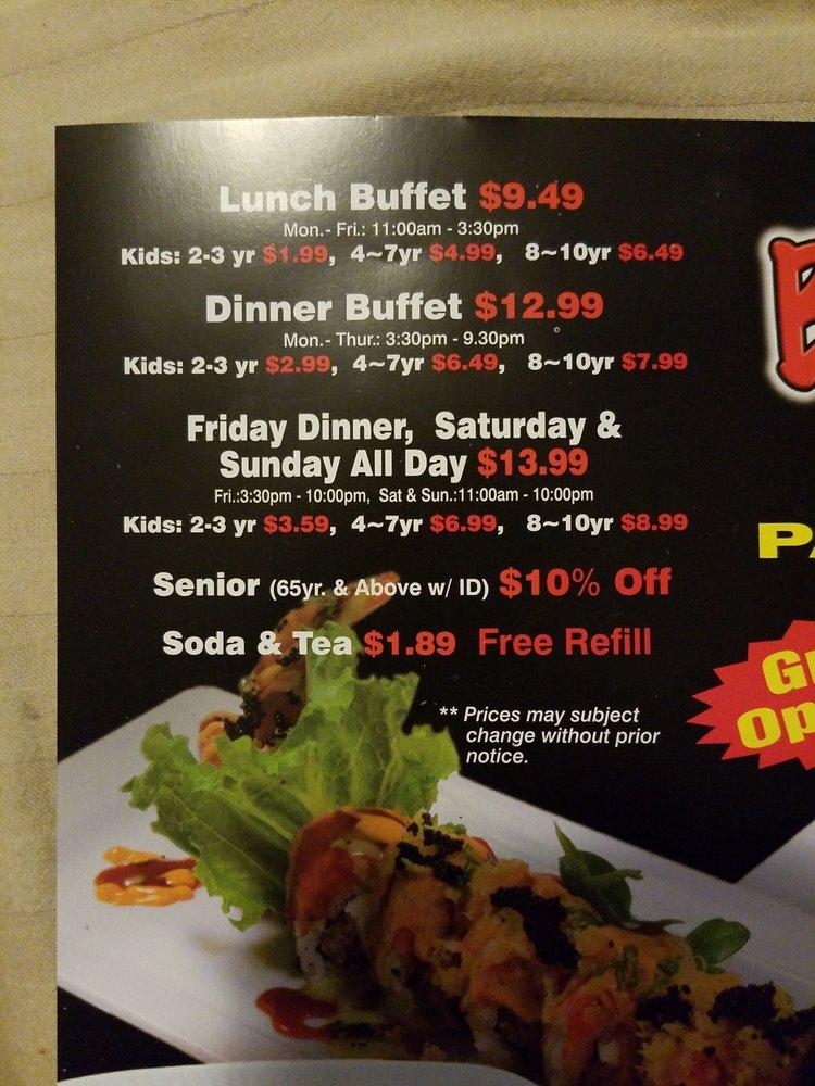 Menu at Buffet City restaurant, Hemet