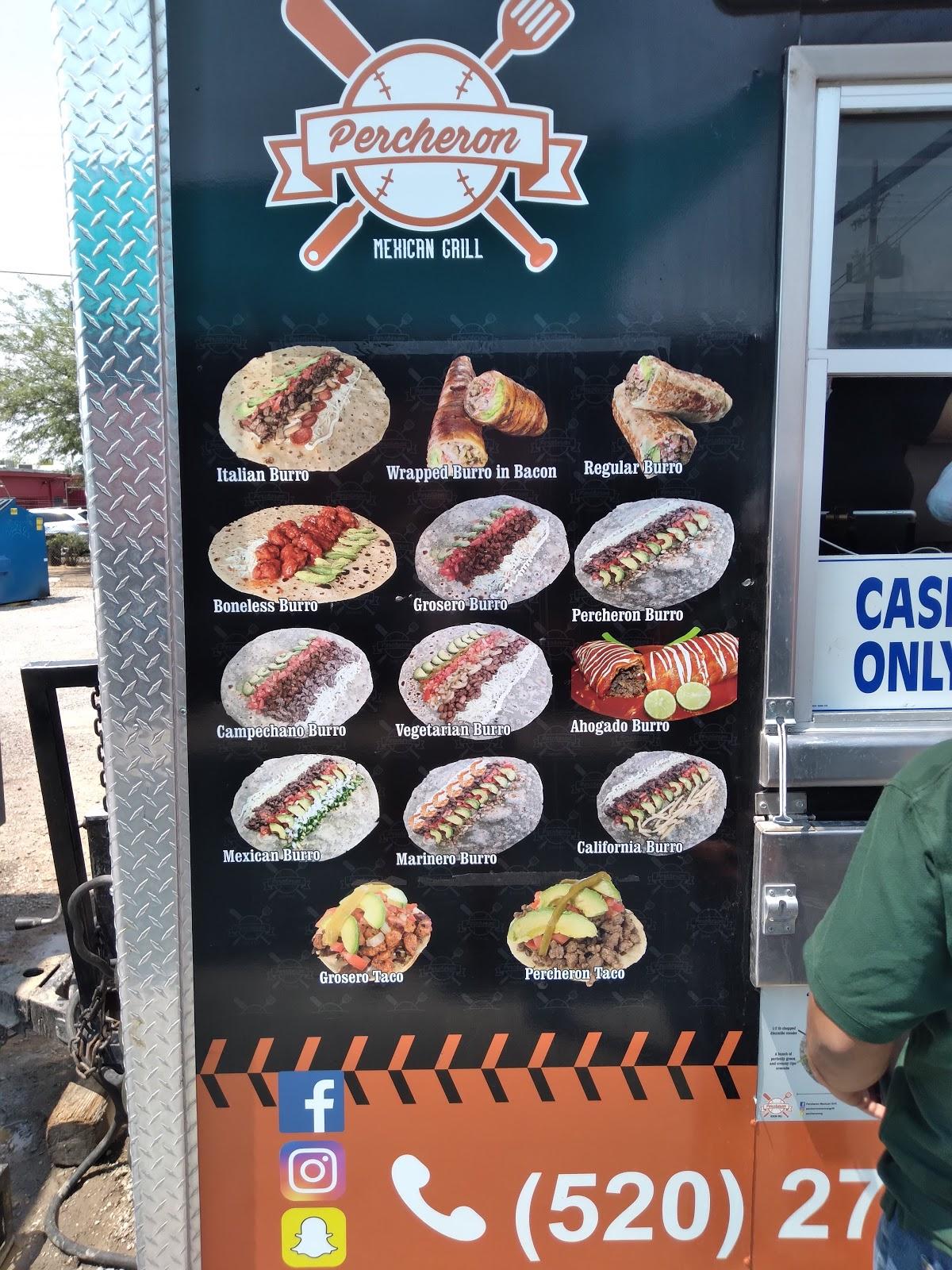 Menu at Percheron Mexican Grill restaurant, Tucson, S 12th Ave