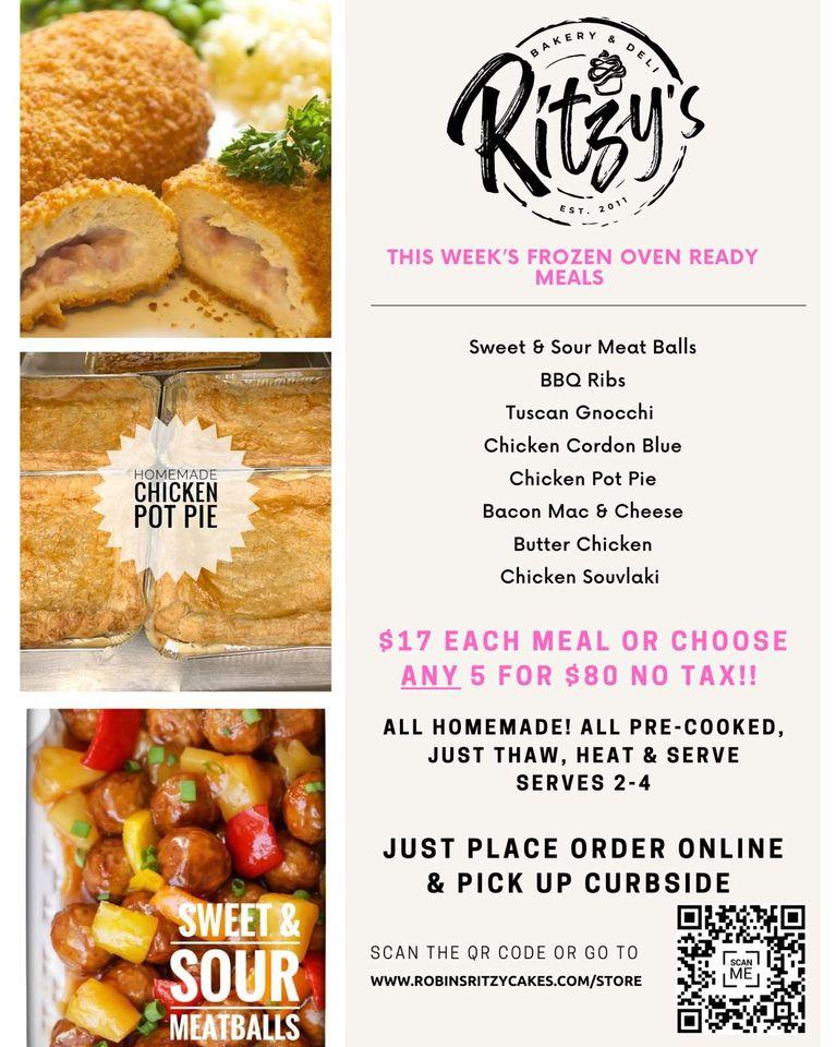 Menu at Ritzy’s Bakery & Deli, Waterford