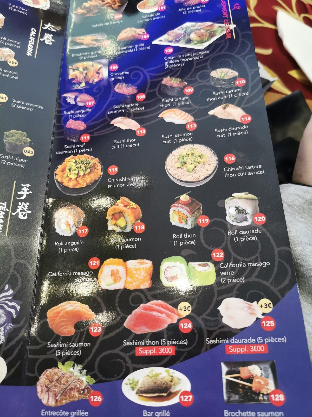 Menu au Kinii restaurant, Montivilliers