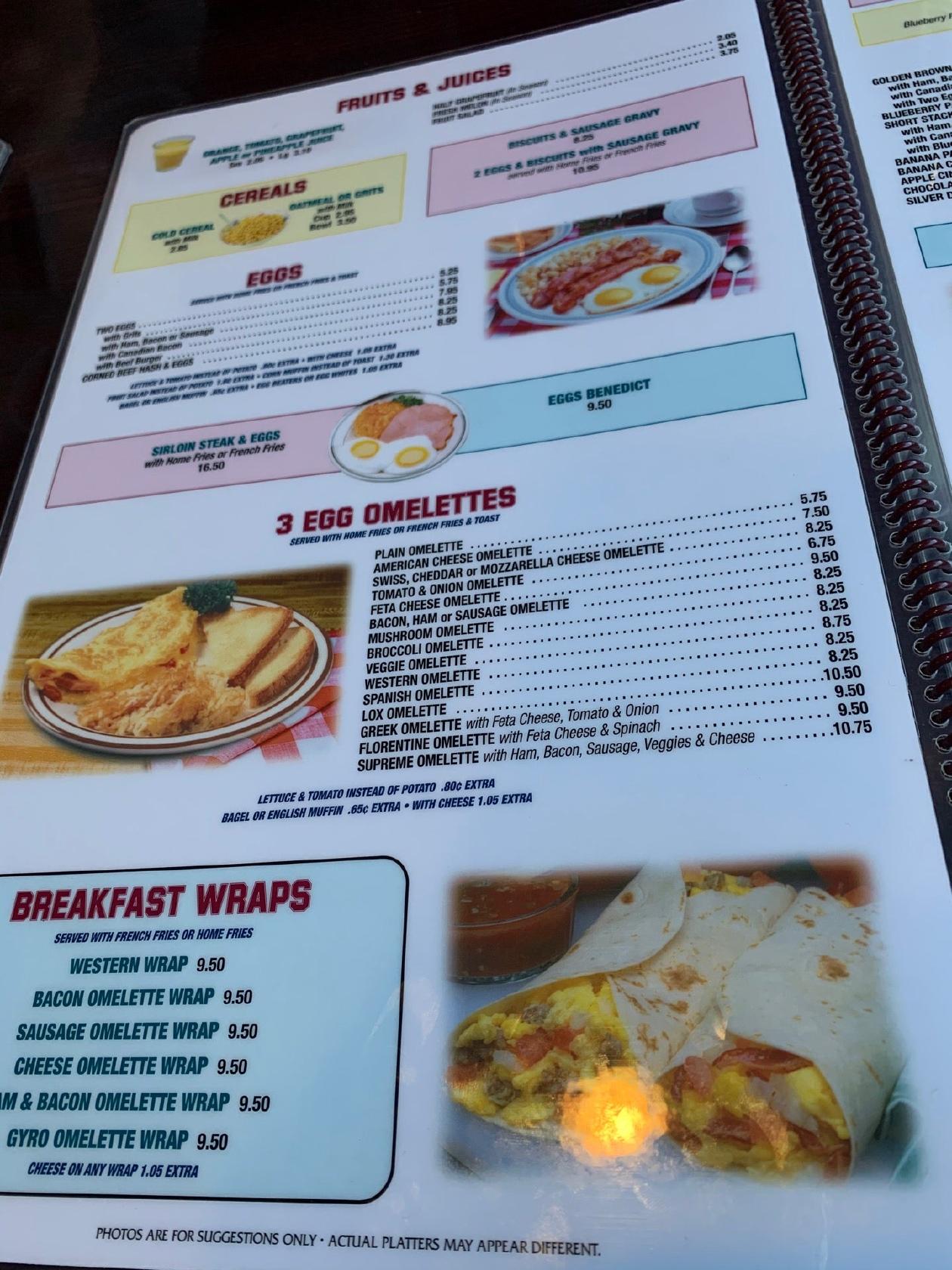 Menu at Olympic Diner restaurant, Kingston