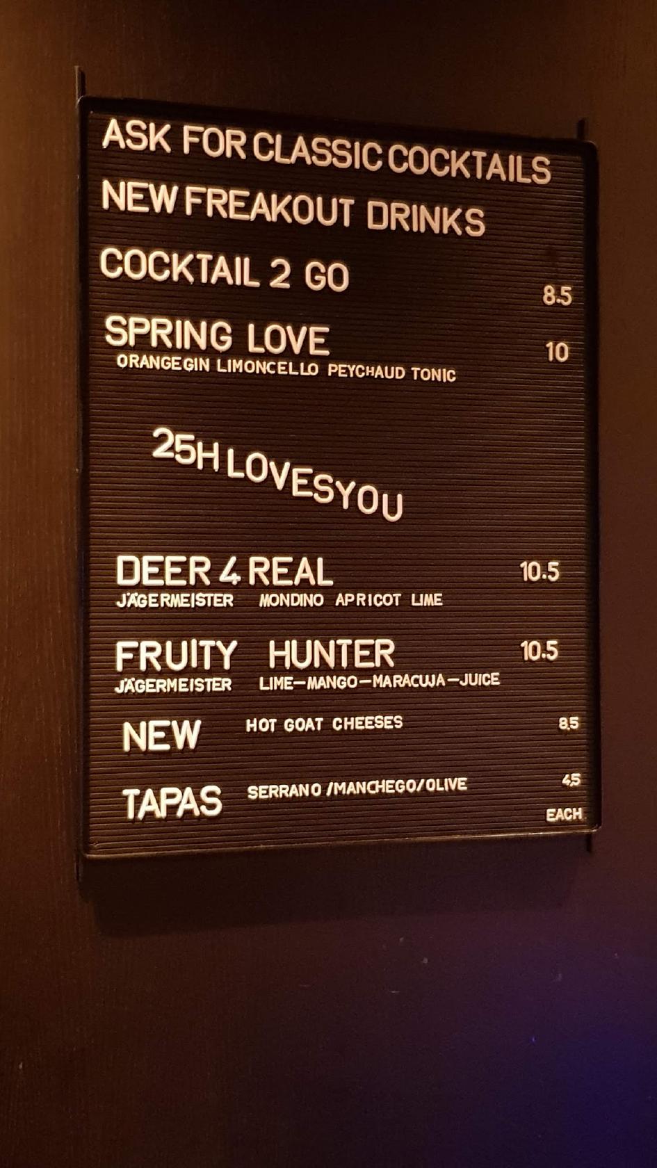 Speisekarte von Oost Bar, Frankfurt am Main