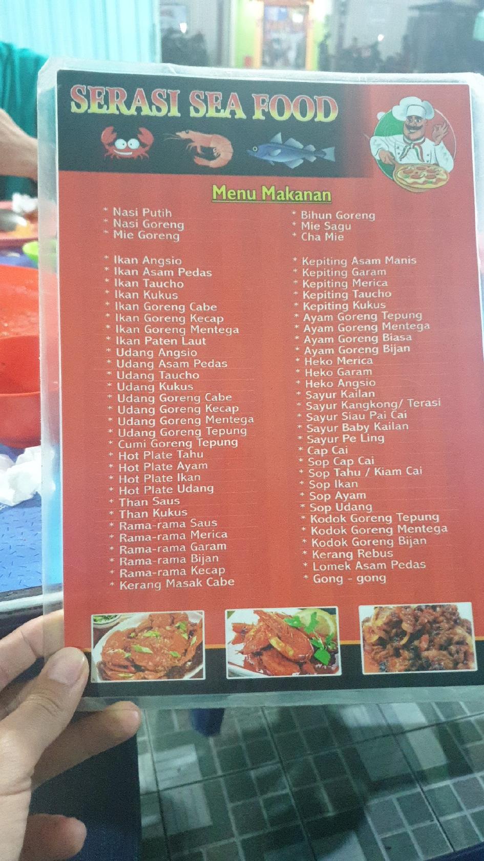 Carta del restaurante Serasi seafood AHE, Pekanbaru
