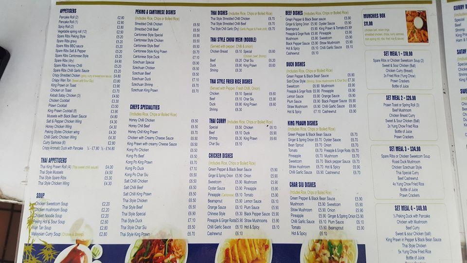 Menu at Starry Sky Takeaway fast food, Prestwick