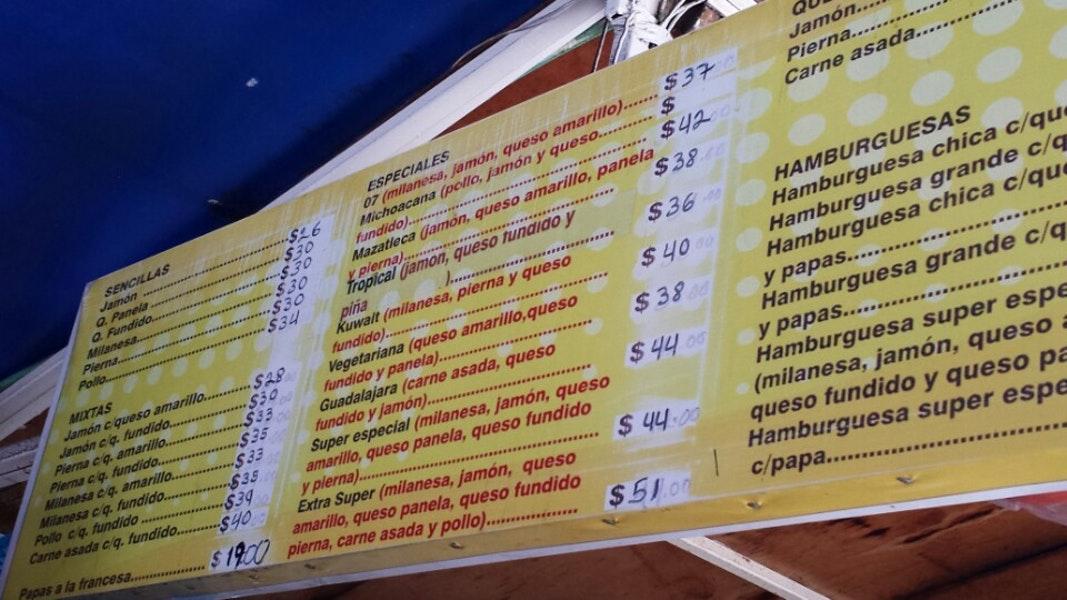 Menu at Kuwait Cakes and Burgers restaurant, Mazatlán, Av. Miguel ...