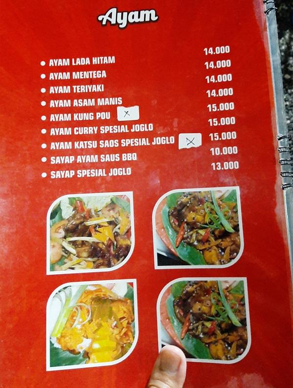 Carta del restaurante Wedangan Manteb Joglo Tandon, Wonogiri
