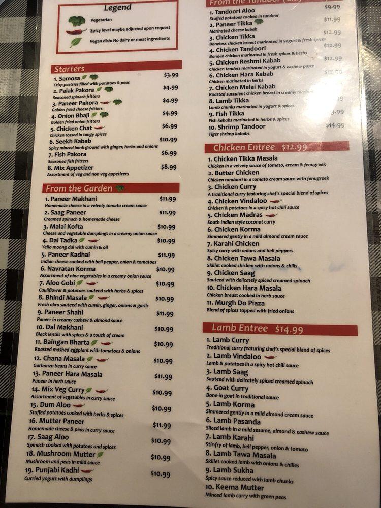 Menu at A Taste Of India Grants Pass restaurant, Grants Pass