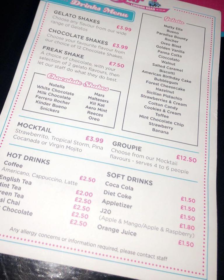 Menu at Sugar Desserts & Co, Sheffield, 551-553 Abbeydale Road