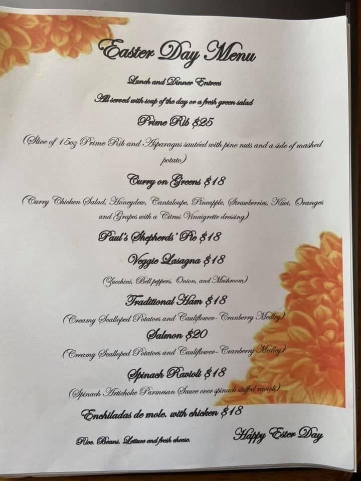 Menu at Pink House Cafe, Independence