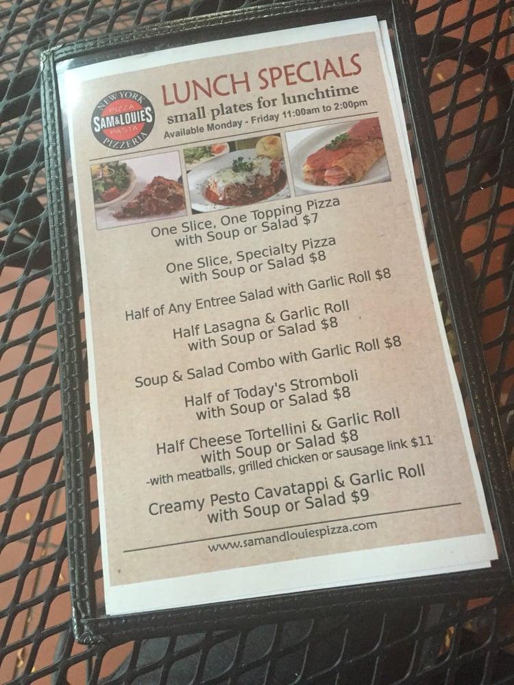 Menu at Sam & Louie's Italian Restaurant & New York Pizzeria, Sterling