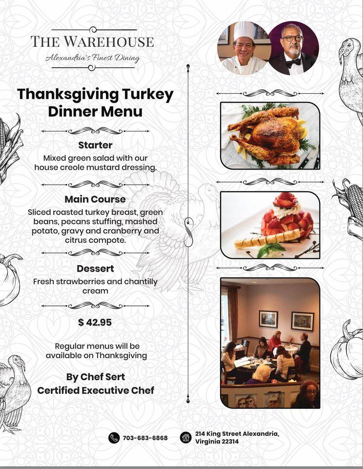 Menu at The Warehouse steakhouse, Alexandria, 214 King St