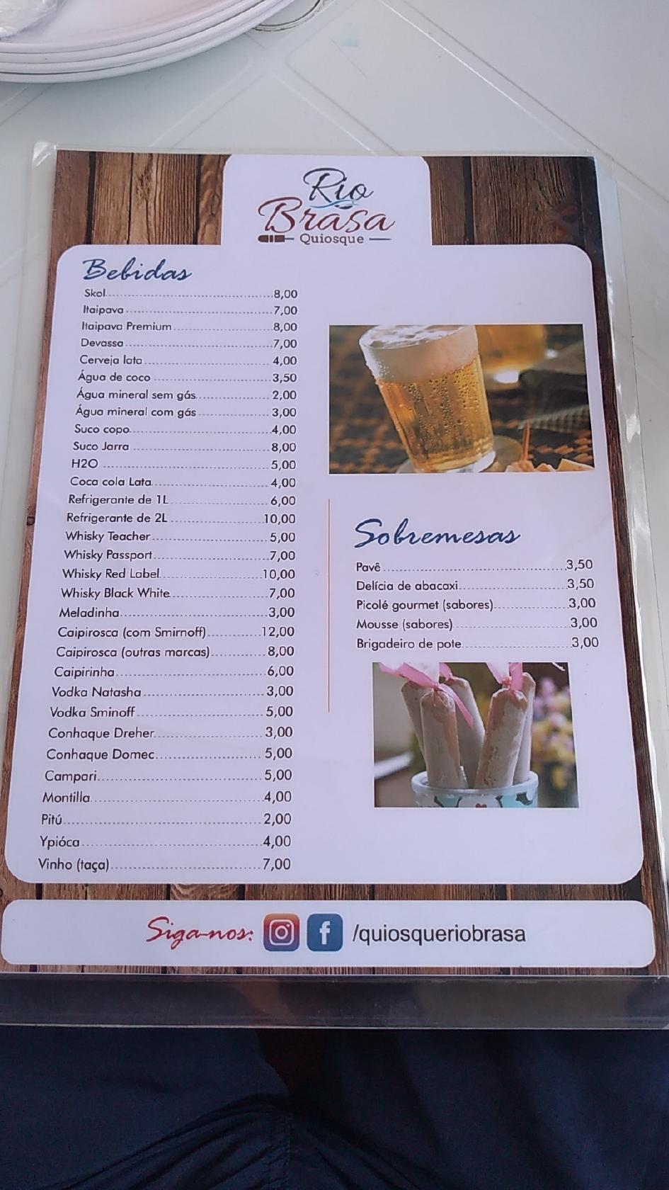 Menu em Rio Brasa Quiosque restaurante, Brasil