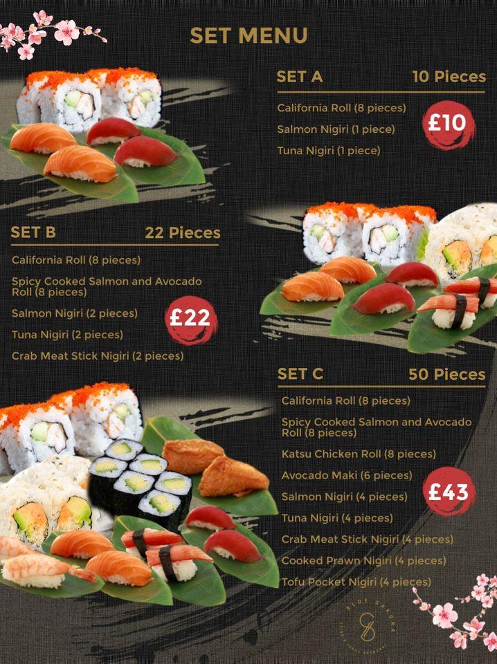Menu at Blue Sakura Leeds restaurant, Leeds