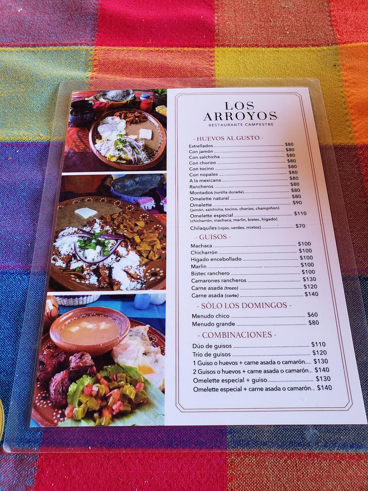 Menu at Los Arroyos Restaurante Campestre, Mexico