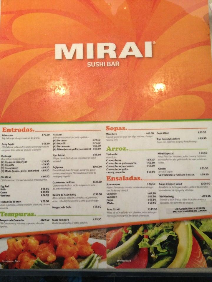 Menu at Mirai San Agustin restaurant, San Pedro Garza García, Av. Real ...