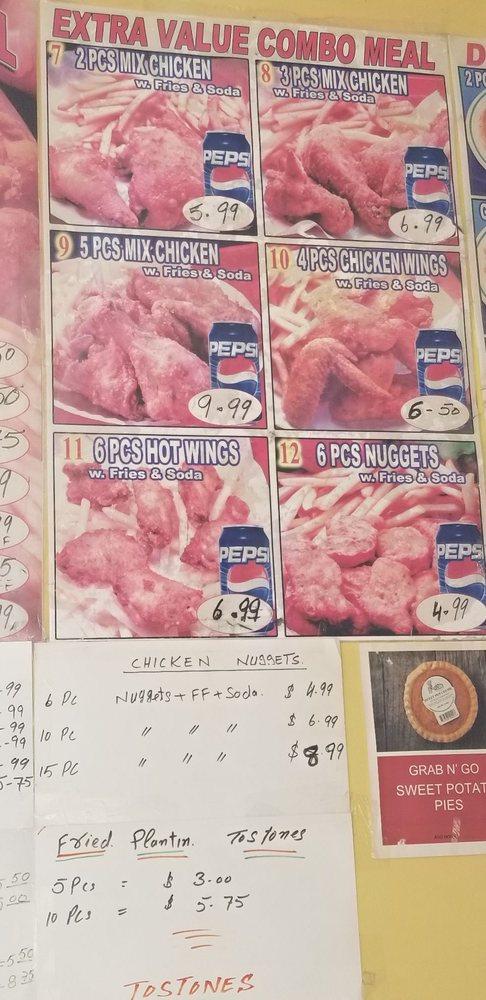 Menu at New York Fried Chicken restaurant, Boston, River St