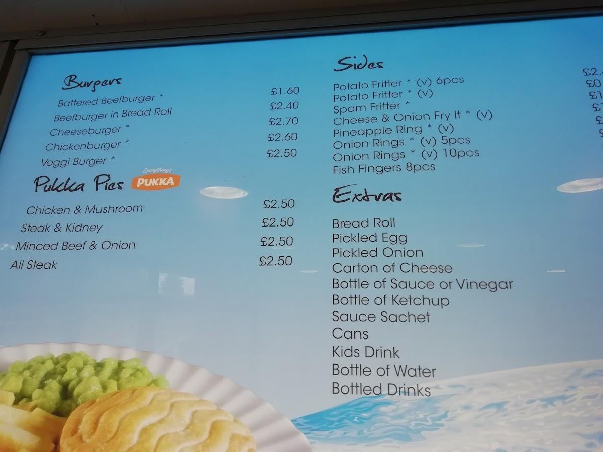Menu at Ocean Fish Bar, Lincoln