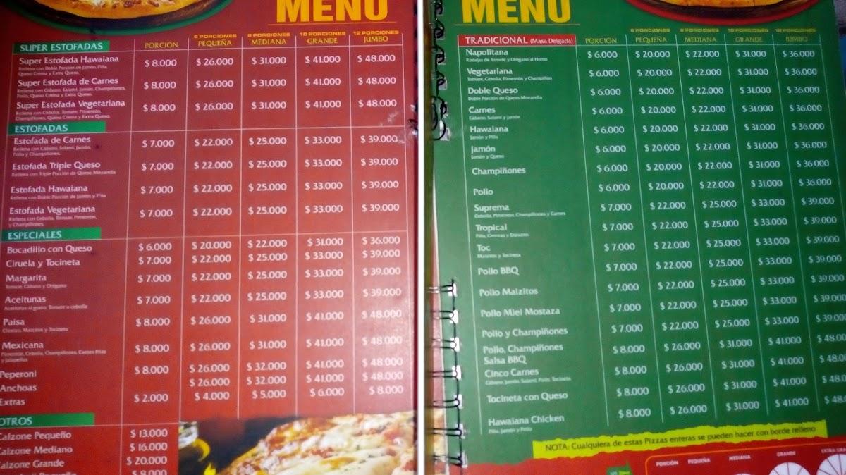 Carta de Pizzeria Pizza Factory, Valledupar, cra 13b # 6b - 74 5733358
