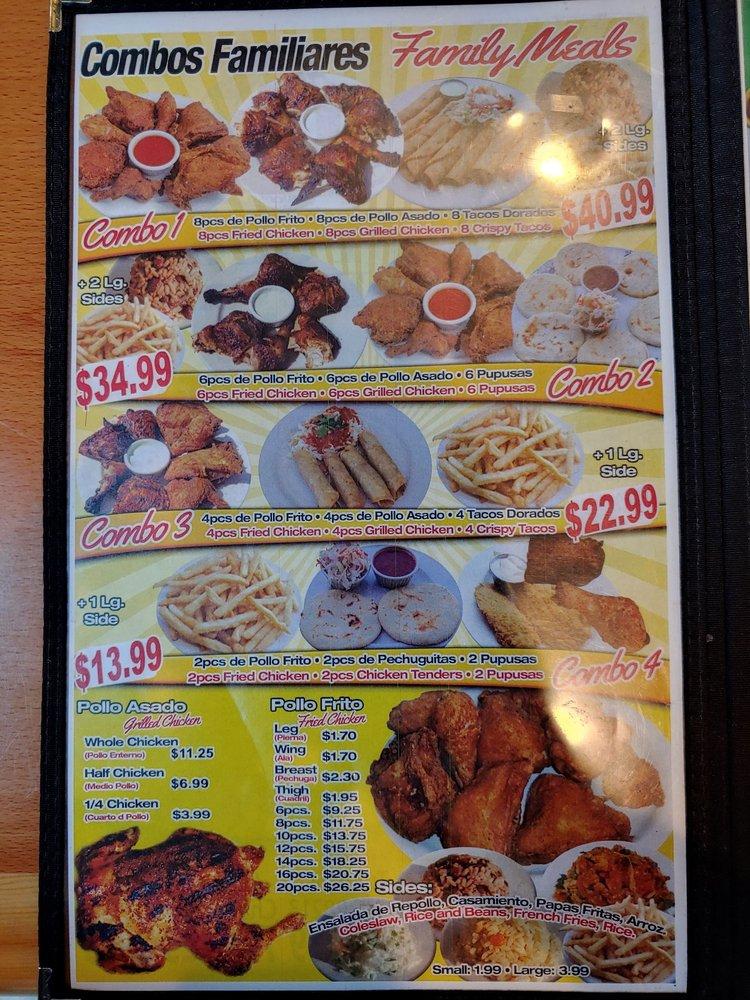 Menu at Pollo Royal restaurant, Charlotte, South Blvd