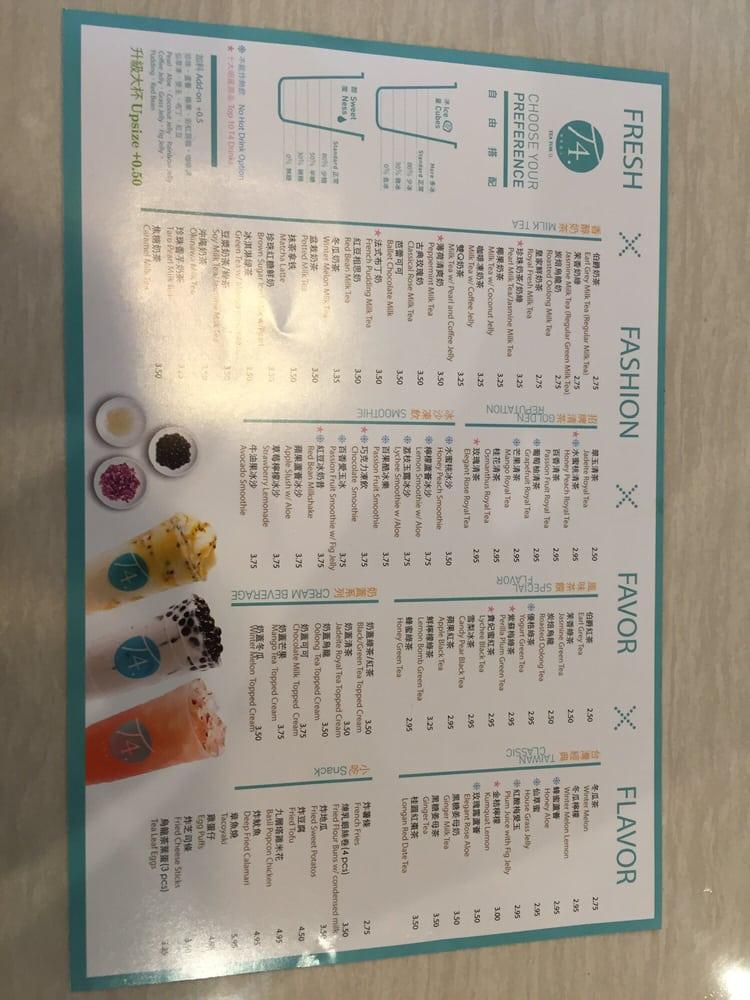Carta del pub y bar T4. Tea For U, Sacramento
