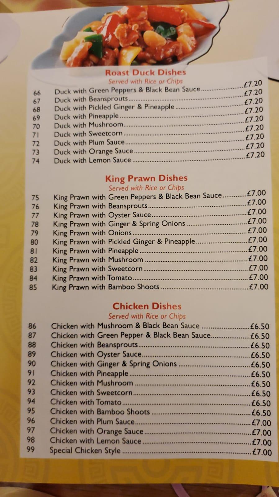 Menu at The new canton fast food, Irvine