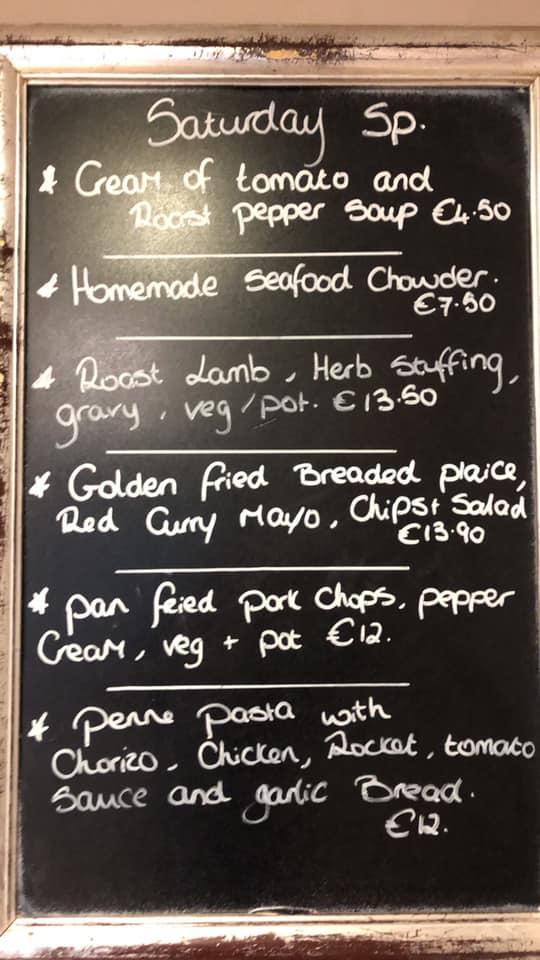 Menu at Thomas Browns Restaurant, Kanturk