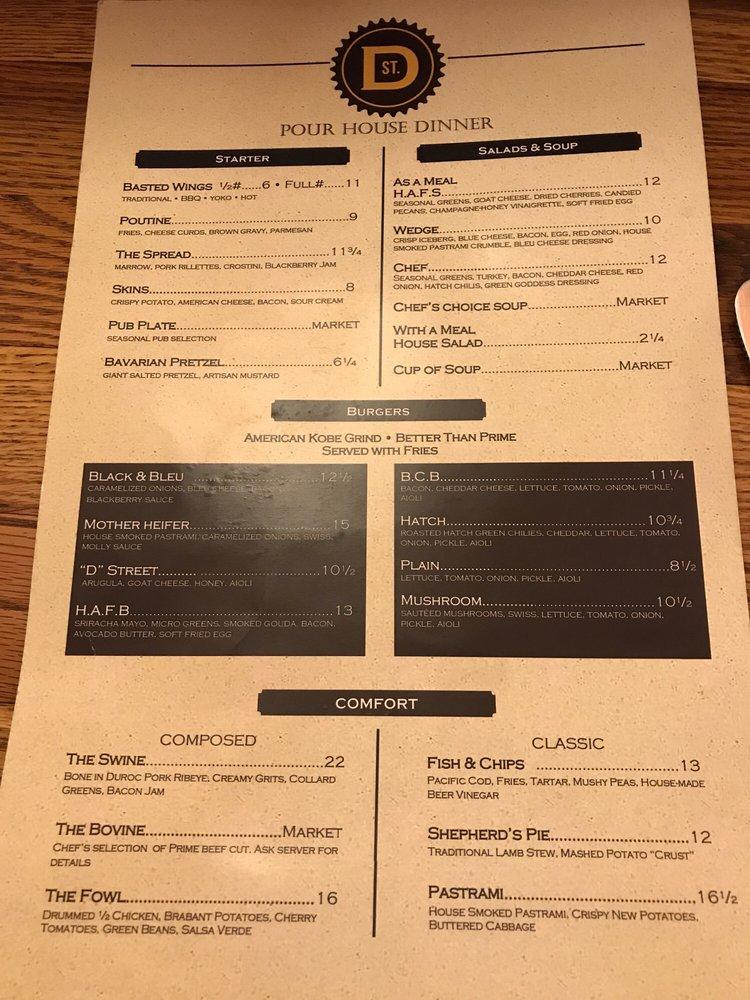 Menu at Ye Olde English Inn pub & bar, Hollister
