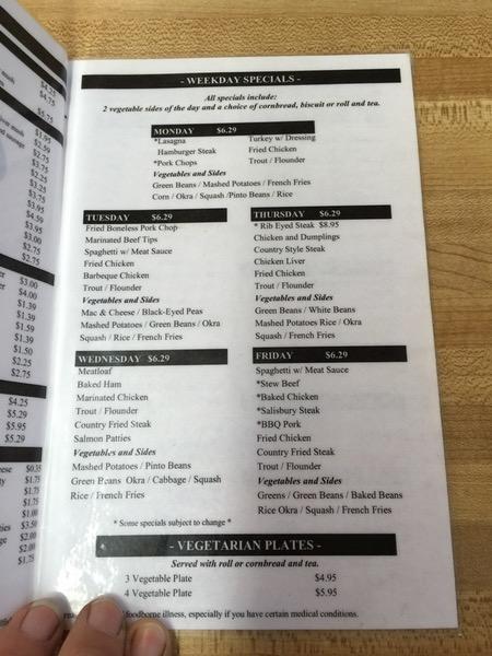 Menu at Chuck's Grill restaurant, Charlotte, Old Statesville Rd