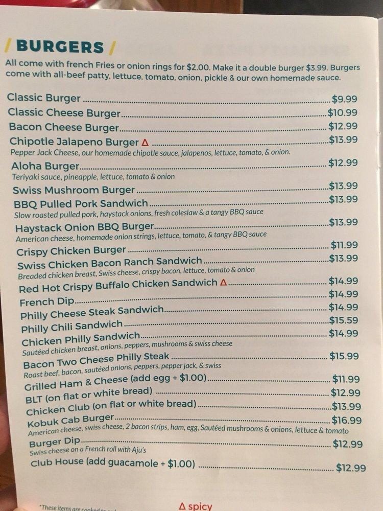 Menu at Little Louie's pizzeria, Kotzebue
