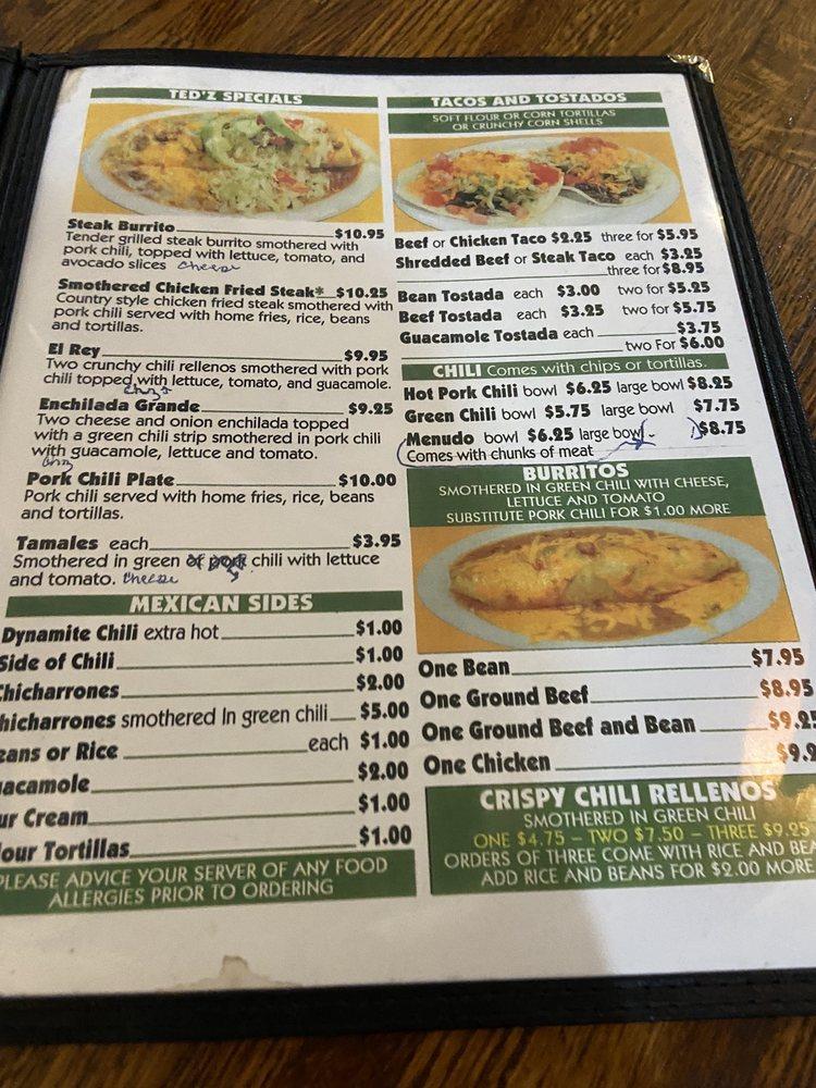 Menu at Ted'z Place Restaurant and Lounge, Commerce City
