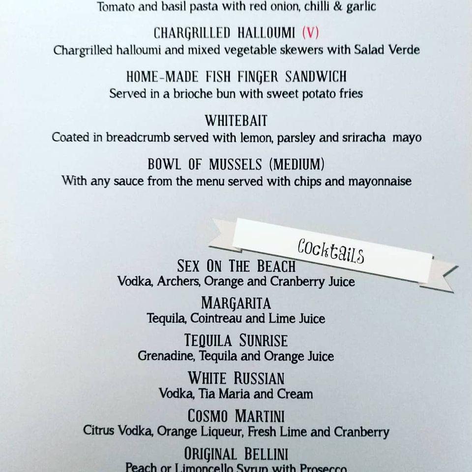 Menu at Big Mussel restaurant, Newcastle upon Tyne, 15 Side