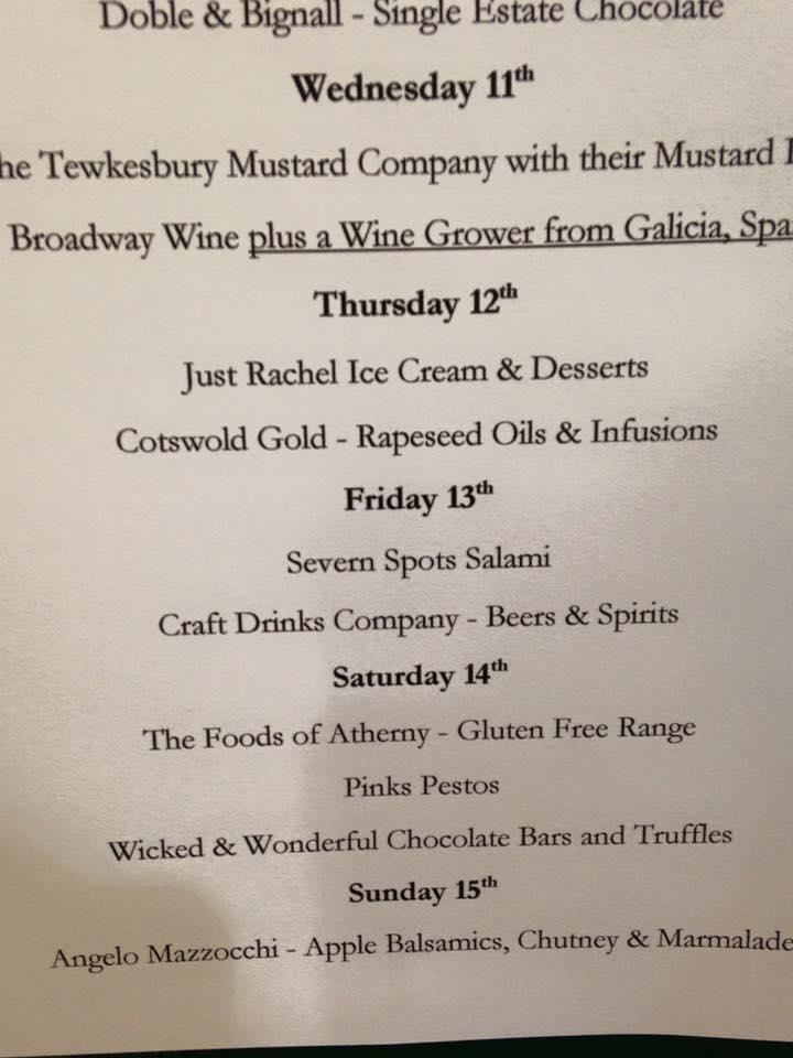 Menu at William's of Winchcombe cafe, Winchcombe