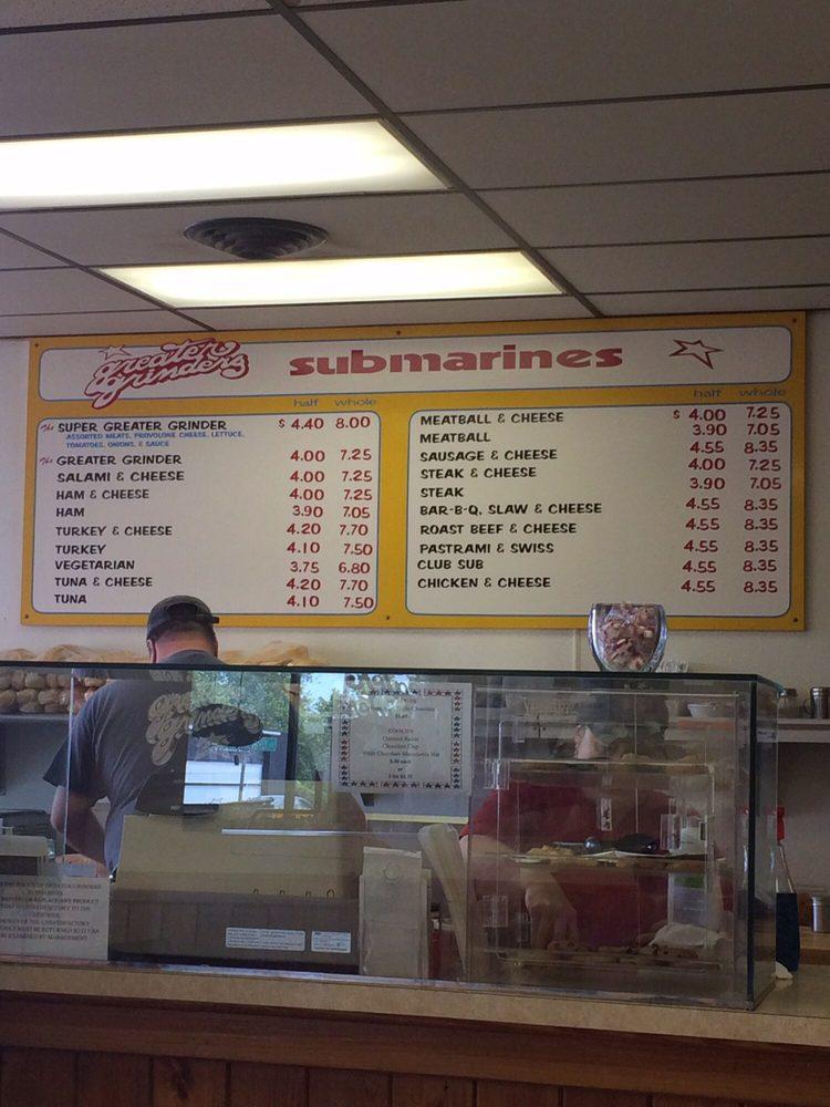 Menu at Greater Grinders Submarines restaurant, Portsmouth, High St