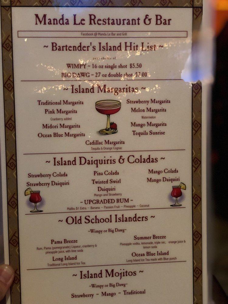 Menu at Manda Le Bar and Grill, Sierra Vista