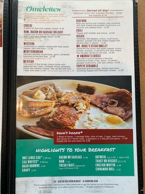 Menu at Mr Doug's Restaurant, Yelm