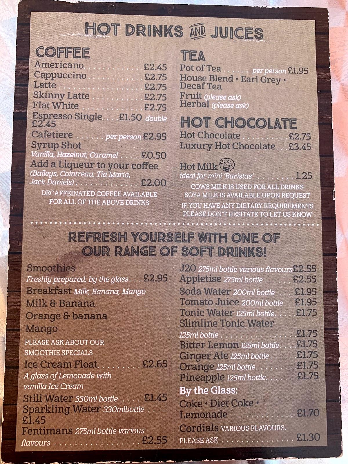 Menu at The Barista, Wigton