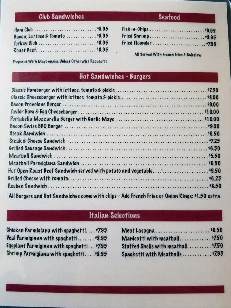 Menu at Luigi's Rancho restaurant, Belvidere