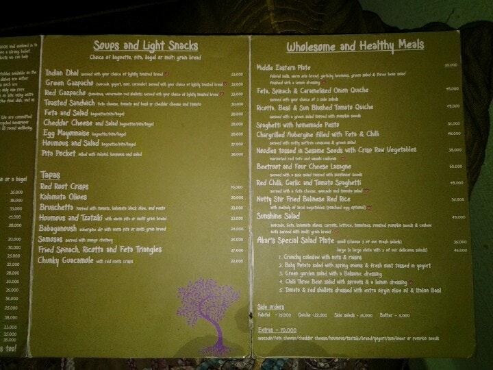 Carta de Akar Cafe, Kaliasem