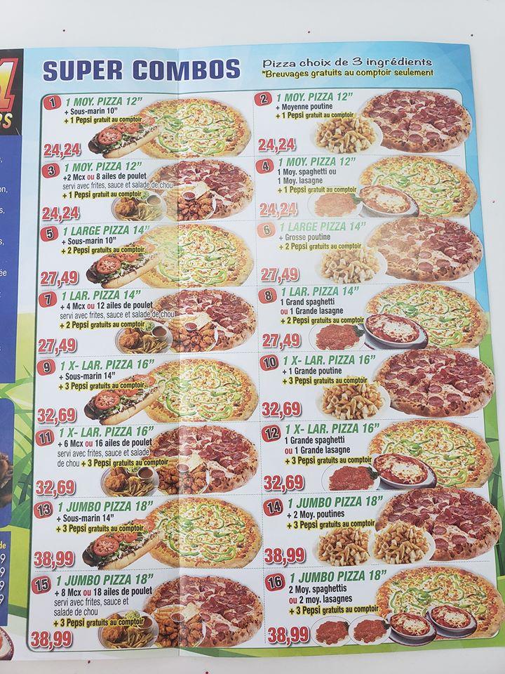 Menu au Botan Pizza restaurant, Montréal, Rue de Montigny