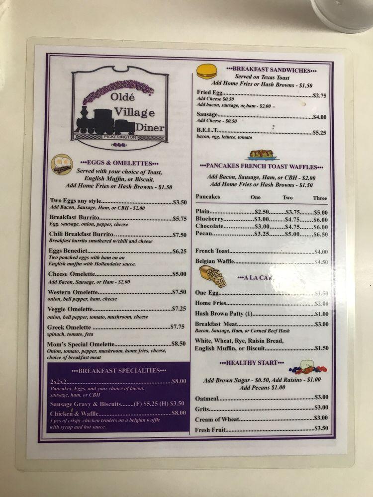 Carta del restaurante Olde Village Diner, Pickerington
